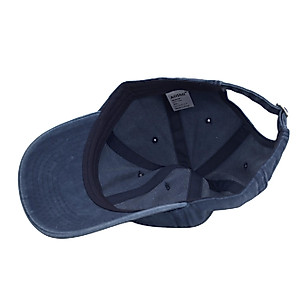 AOSMI Vintage Washed Cotton Adjustable Baseball Cap Men Women Ball Cap Soft Low Profile Plain Blank Workout Dad Hat Navy Blue