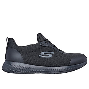 Skechers Women's Squad SR Food Service Shoe, Black, 10 Wide