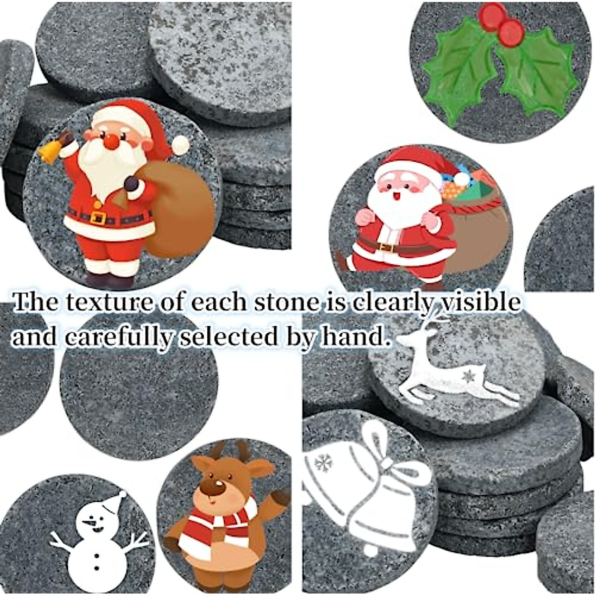 Lulonpon 12 Pieces Large Painting Rocks, 3 Inches Grey Round Rocks for Painting,Smooth Rocks Bulk,Flat Rocks,Natural Smooth Surface Arts and Crafting Painting Supplies (Little-L, Grey)