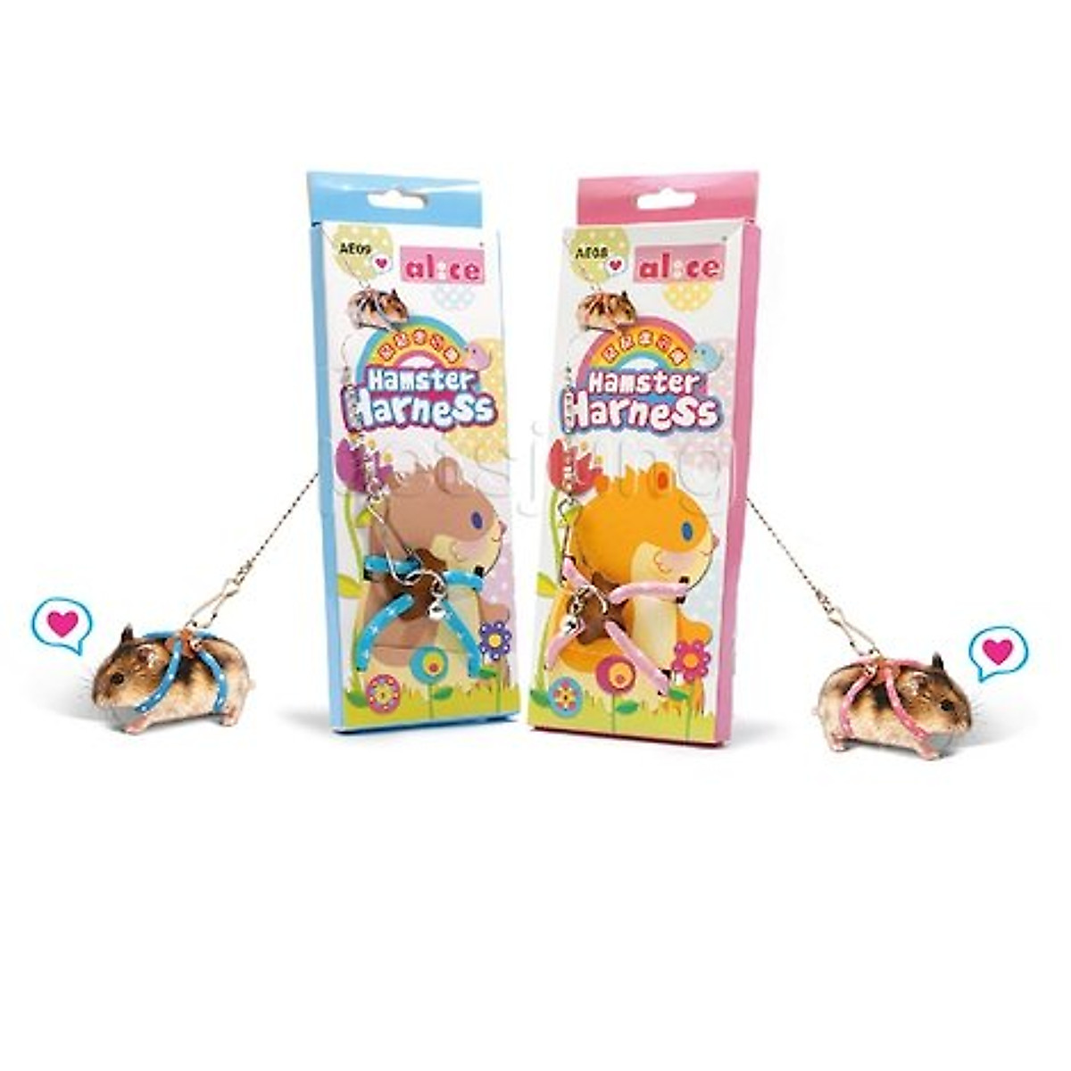 PetintheGarden Adjustable Harness Leash Hamster Rat Mouse Squirrel Sugar Glider Small Animal (Blue)