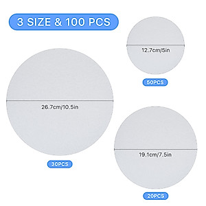 Aemygo 100 Pack Thick Felt Plate Dividers 3 Sizes China Dish Separators Protectors Soft Felt Plate Protectors for Protecting and Stacking Cookware Porcelain Glass Bowls Ceramics(5in, 7.5in, 10.5in)