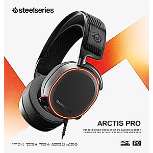 steelseries Arctis Pro High Fidelity Gaming Headset - Hi-Res Speaker Drivers - DTS Headphone:X v2.0 Surround for PC (Renewed)
