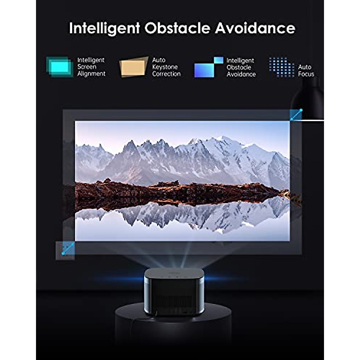 XGIMI Horizon 1080p FHD Projector 4K Supported Movie Projector, 2200 ANSI Lumens, Harman Kardon Speakers, Android TV 10.0, Auto Focus, Auto Keystone Correction, Auto Object Avoidance, WiFi Bluetooth