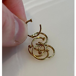 FIFTH CUE Gold Tone Flat Disc Nose Hoop 316L Surgical Steel Ring (20GA | 6MM | New XSmall!)