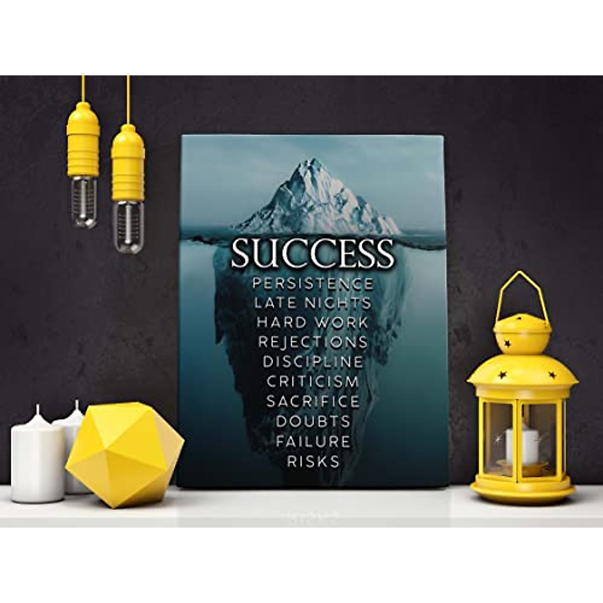SUCCESS WALL ART FRAMED Motivational Wall Art Office Wall Decor for Men and Home Office Decor 11.5 x 15”