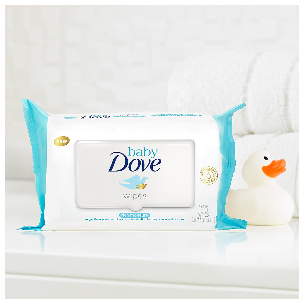 Baby Dove Wipes, Rich Moisture, 30 Count (Pack of 6