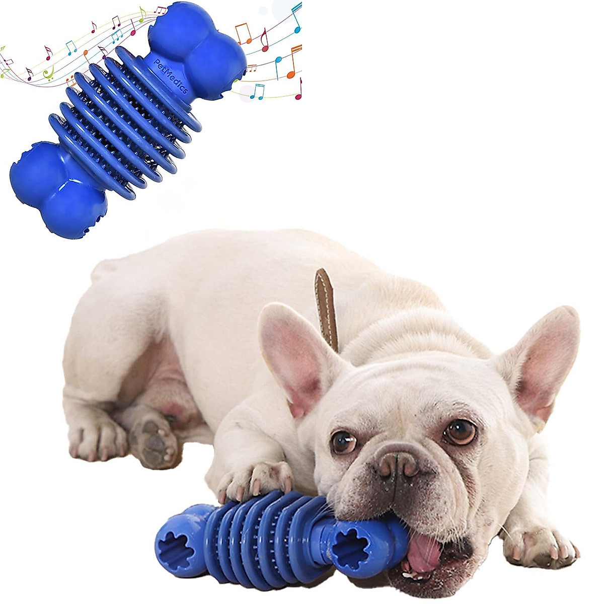 PetMedics Soothing & Wellness Durable Dog Chew Aid for Medium to Large Dogs - Moderate to Tough Chewers - Dog Toothbrush, Teething with Fun & Calming Sounds