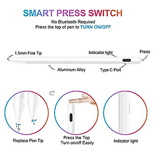 YTLUSN Stylus Pen Compatible with Apple iPad,iPad Active Pencil with No Lag,High Precision,Palm Rejection,for iPad 6th,iPad Mini 5th, iPad Air 3rd Gen, iPad Pro (11/12.9") with Precise Writing/Drawing