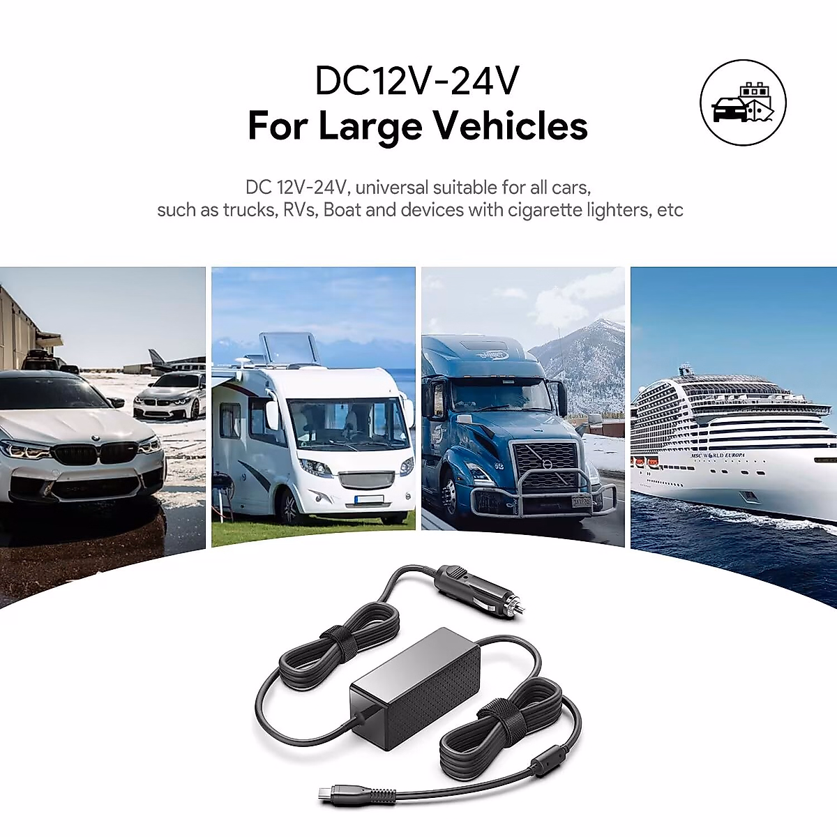 HKY Laptop Car Charger USB C PD 100W 95W 90W 65W 45W DC Adapter for Lenovo Thinkpad/Yoga/IdeaPad,Dell Latitude/XPS,LG Gram,MacBook Pro/Air,HP Spectre/Elitebook,Surface,Acer,Asus,MSI,Chromebook Charger