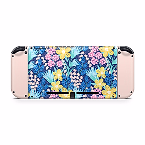TACKY DESIGN Japanese Cherry Blossom Skin Compatible with Nintendo Switch Skin, Beige Color Skin Compatible with Nintendo Switch Skin, Vinyl 3m Sticker, Full wrap Cover (Vibrant Garden Beige)
