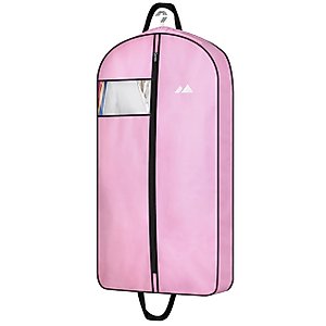 MISSLO 43" Pink Garment Bags for Travel for Women Waterproof Oxford Fabric Suit Bags for Closet Storage Dress Cover Hanging Clothes Bag