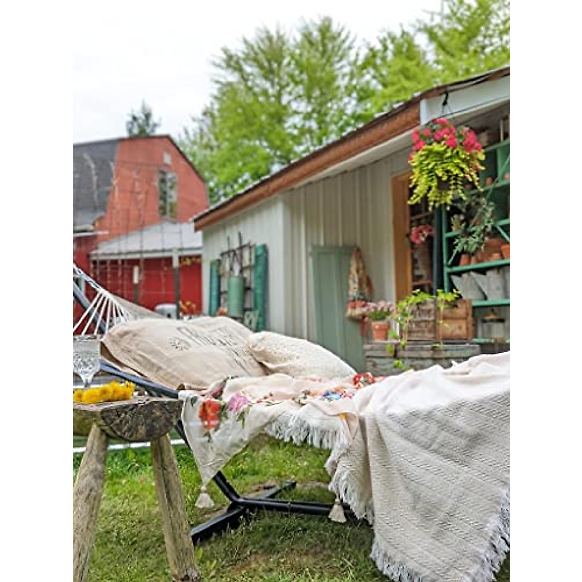 YITAHOME Hammock with Stand Included Hammock Heavy Duty Hammocks with 12FT Steel Stand Waterproof Poratble Freestanding Hammock with Pillow 450lbs for Outdoors,Backyard, Patio-Gray