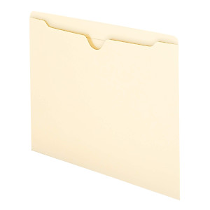 Smead File Jacket, Reinforced Straight-Cut Tab, Flat-No Expansion, Letter Size, Manila, 100 per Box (75500)