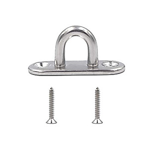 FGen 10 Pieces Stainless Steel Eye Board Ocean 5Th Oval Buckle Fixed Plate Seat Rope Pull Ring Oval Door Buckle
