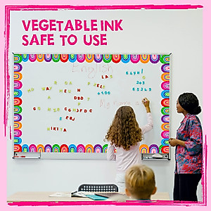 60 Feet Bulletin Board Borders, Colorful Rainbow Die-Cut Rolled Border Trim Decoration Borders for School, Classroom, Offices Walls, Desks, Windows, Doors, Lockers