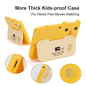 C idea Tablet for Kids Age 3-7,Android 12 Kids Tablet for Toddler,7" Children Tablet with Case/WiFi/Dual Camera/32gGB+1TB Expanded/HD IPS Safety Eye Protection for Boys and Girls Gift