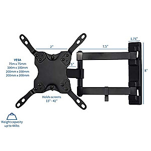 VIVO TV Wall Mount for 13 to 42 inch LCD LED Plasma Screens, Fully Articulating VESA Stand Bracket, MOUNT-VW01