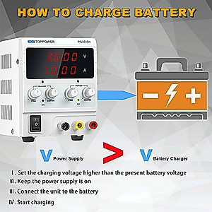 DC Power Supply Variable, 30V 10A Adjustable Switching Regulated DC Bench Lab Power Supply with 4-Digits LED Power Display,Coarse and Fine Adjustments