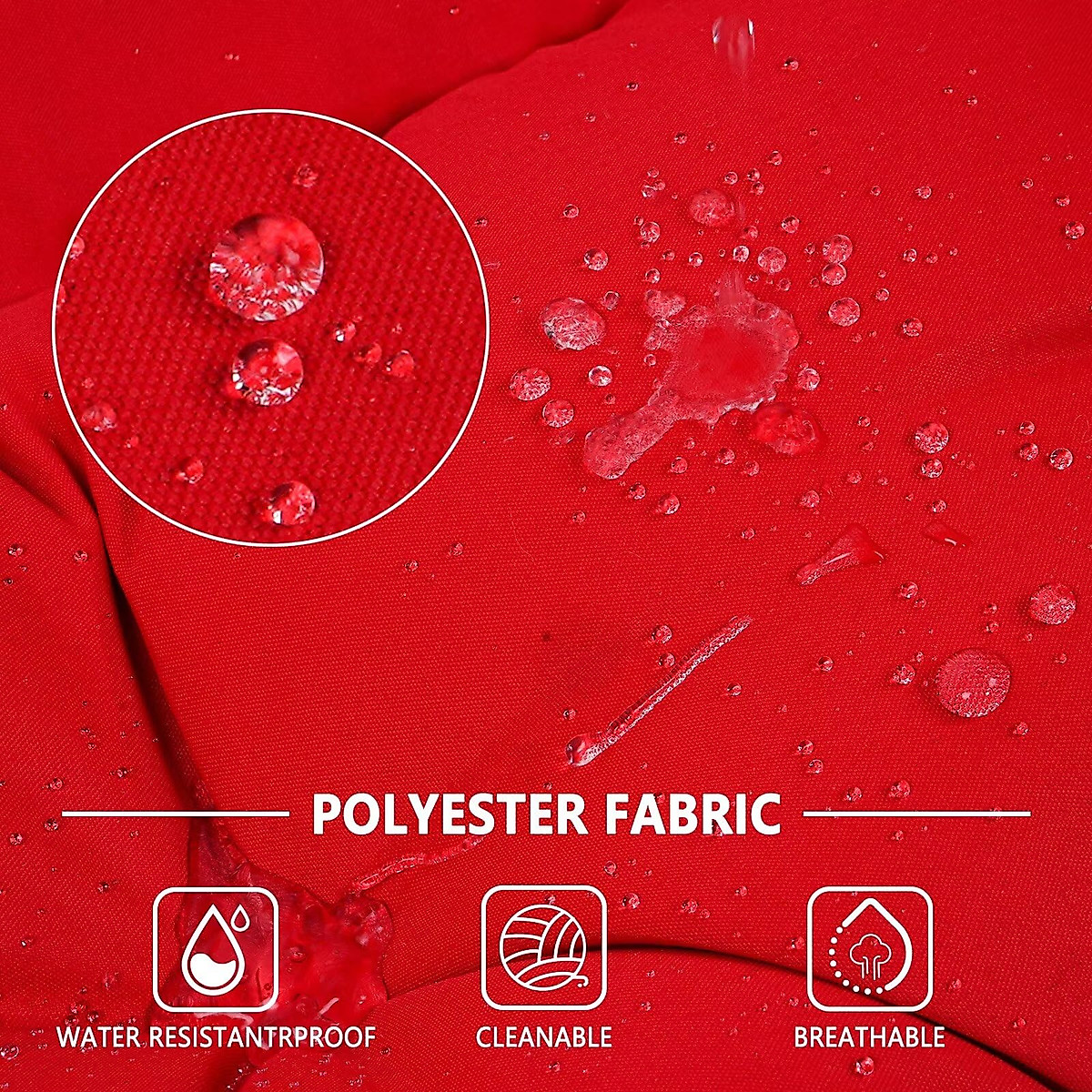 Outdoor Swing Cushions, 3 Seat Porch Swing Cushion Replacement with Backrest, Swing Cushions for Outdoor Furniture, for Patio,Backyard,Porch Garden Bench Cushion(Red 55 * 40 in)