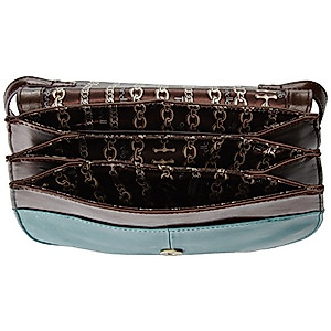 Tignanello Boho Classic Vintage Leather Saddle Bag, Juniper/Dark Brown