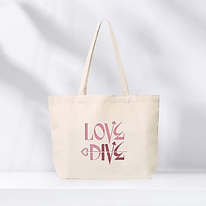 Kpop IVE Love Dive Yujin Gaeul Wonyoung LIZ Rei Leeseo Merchandise Canvas Shoulder Bag Hobo Crossbody Handbag Casual Tote for Girls Women Gifts（c）