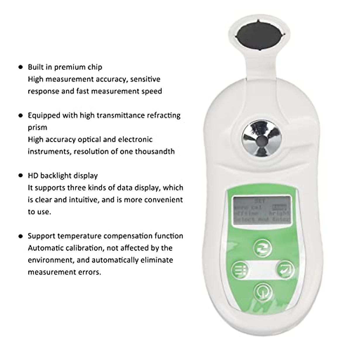 Demeras Brix Refractometer, Sugar Content Tester Accurate Portable Sensitive 0-32％ for Industry