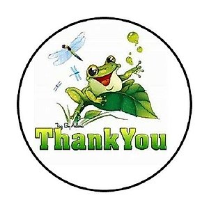 Seals Sticker HotSaleStore 48 Thank You Frog Envelope Seals Labels Stickers 1.2" Round