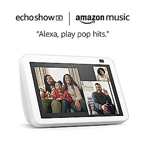 Echo Show 8 (2nd gen) Glacier White and 6 months of Amazon Music Unlimited FREE w/ auto-renew