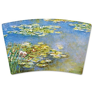 Mugzie Monet Water Lilies Travel Mug with Insulated Wetsuit Cover, 16 oz, Black