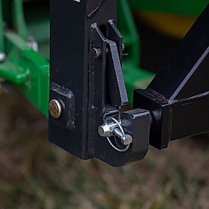 Titan Attachments HD 3 Point 2" Trailer Receiver Adapter Hitch Fits Category 1 Tractors, Quick Hitch Compatible, 2500 LB Towing Capacity, Towable D-Hook, 2.5"x2.5" Steel Drawbar