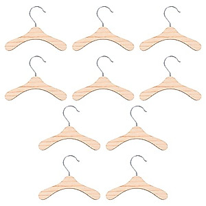 TEHAUX Puppy Supplies Dog Clothes Hangers, Pet Apparel Hangers Set 17.5cm Dog Clothing Rack Wood Pet Clothes Hangers Small Clothing Holder for Dog (10pcs, Wood Color) Wooden Hangers
