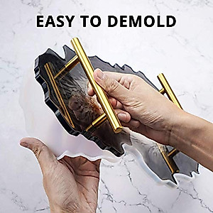 Tray Resin Molds for Casting, Gartful 4PCS Large Silicone Epoxy Molds, Geode Agate Platter Mold for Making Faux Agate Tray, Serving Board, Coaster, Fruit Mat, Jewelry Holder, Art Crafts, Home Decor