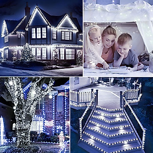 500FT Christmas Lights Outdoor 1400 LED Waterproof Christmas Tree Decorations Lights with 8 Modes Plug in Waterproof Timer Memory Function LED Christmas Lights for Xmas Yard Garden Party (Cool White)