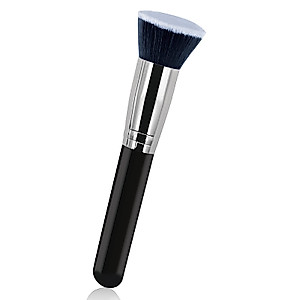 Flat Top Kabuki Foundation Brush By Raffaello - Premium Makeup Brush for Liquid, Cream, and Powder - Buffing, Blending, Flawless Face Brush