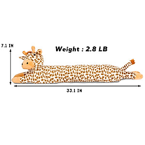 SANFERGE 36 Inch 3LB Heavy Duty Under Door Draft Stopper, Decorative Soundproof Door Draft Blocker, Energy Saving Draft Guard, Giraffe Yellow