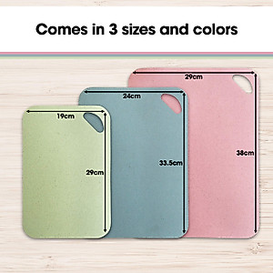 Flexible Cutting Board Plastic Set - Kitchen Essentials Cutting Mats, Plastic Cutting Boards Set of 3, Color Coded Chopping Placemats, Dishwasher safe, Non-slip