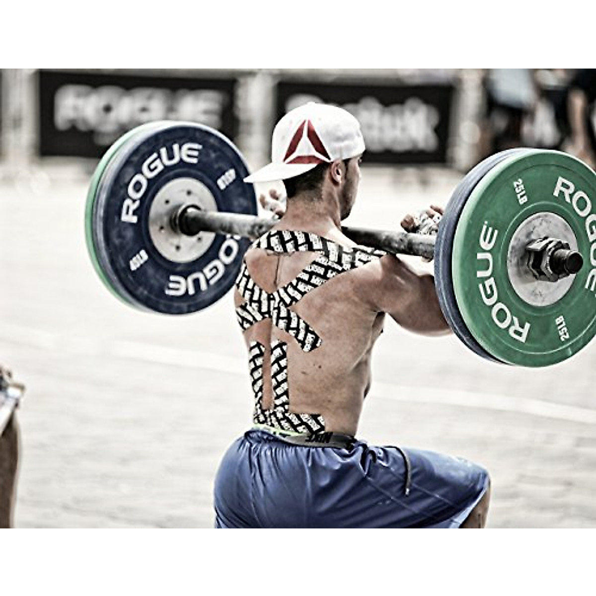 RockTape Original 2-Inch Water-Resistant Kinesiology Tape, 20 Pre-Cut Strips, Beige