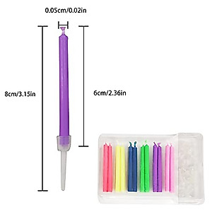 Happy Birthday Cake Candles with Fun Colorful Candle Holders Included; for Birthday Cakes to Make it a Magical Celebration (Colorful, 12)