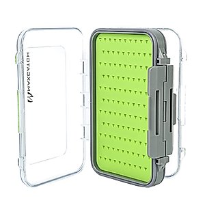 Maxcatch Fly Box Double Sided Waterproof Fly Fishing Boxes For Flies Jig Fly Storage Box with Easy Grip Foam (Silicone Insert, X-Large-7.3''x 4.6''x 1.5'')