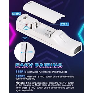 Motion-Sensing Remote Controller with Nunchunk for Wii and Wii U Games - Controller for Wii Remotes - Wii Controller with Nunchunk - Set of 2