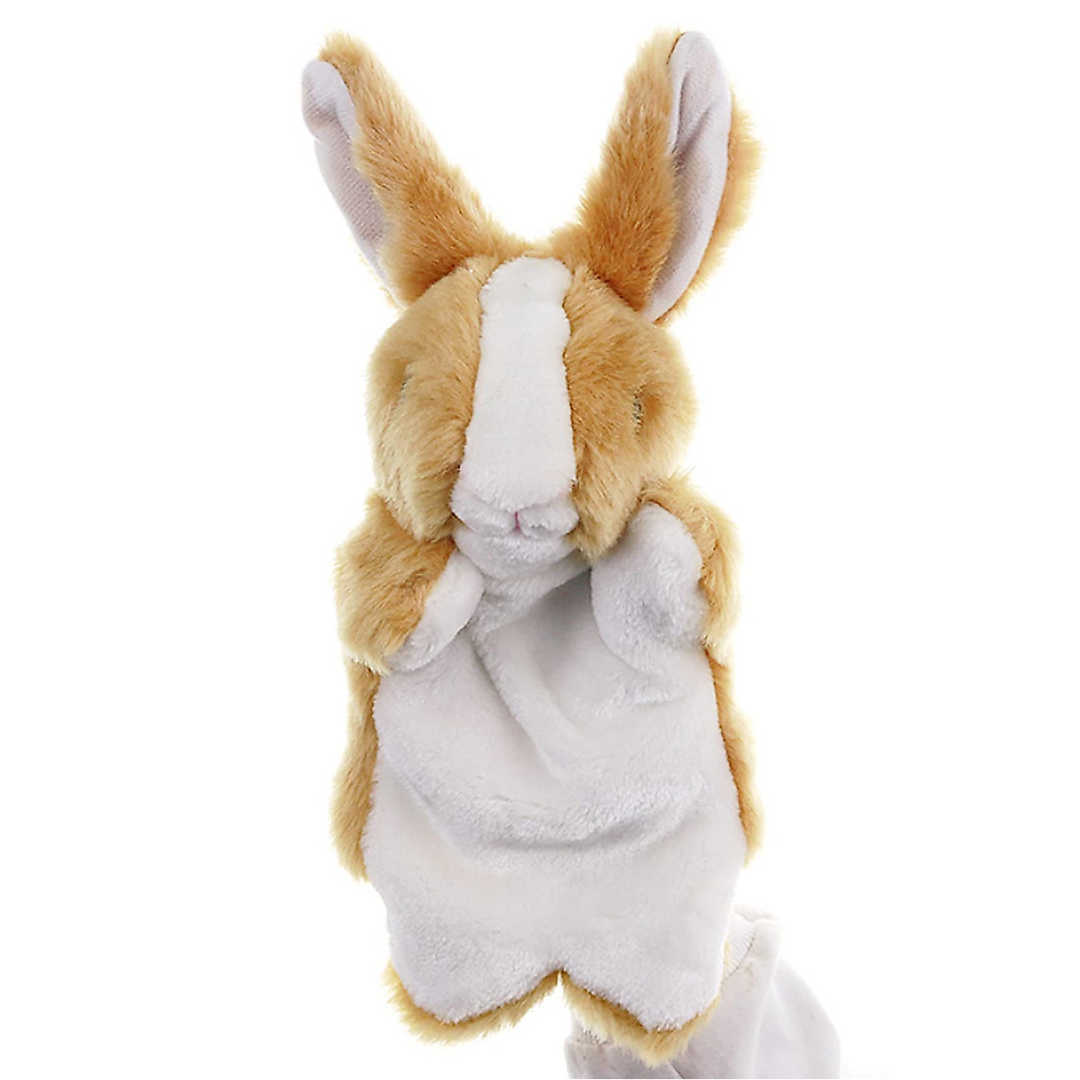 Bunny Hand Puppets Rabbit Plush Animals Toys for Kids Imaginative Pretend Play Storytelling (Brown)