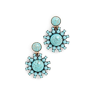 Elizabeth Cole Women's Roscoe Earrings, Turquoise, Floral, One Size