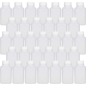 10 Oz Empty Plastic Juice Bottles with Tamper Evident Caps – 33 Pack Drink Containers - Great for Homemade Juices, Milk, Smoothies, Tea and Other Beverages - Food Grade BPA Free