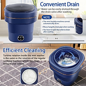 Portable Washing Machine Mini Laundry Washer Small Folding Washer 9L Capacity for Apartment Traveling RV Camping Dorms,Foldable Washer Deep Cleaning for Underwear,Baby Clothes,Socks,Pet Clothes