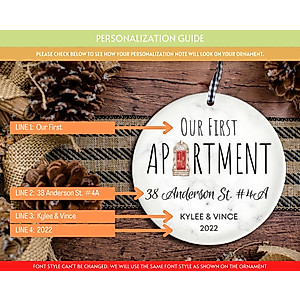 2023 Personalized Our First Apartment Ornament, Custom Home Address Christmas Ornament, Couples New Apartment Ornament, Realtor Client (Design E)
