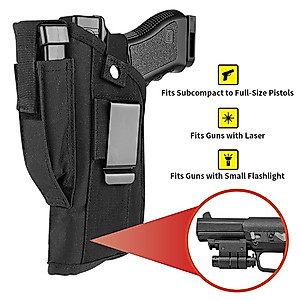 GVN Universal Right or Left Gun Laser Holster with Mag Holster Pouch for Smith&Wesson M&P 9mm.40 Holster G17,19,22,26,27,32,33,38,39,43/Beretta Storm Px4/Sig Sauer/Ruger(with Laser)
