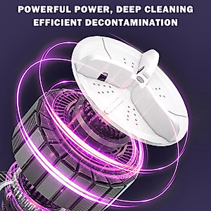 9L Portable Mini Washing Machine Small Portable Washer And Dryer Combo With Clip, Portable Washer Machine Foldable Design For Underwear, Baby Clothes, And Small Items, Ideal For Apartments (Purple)