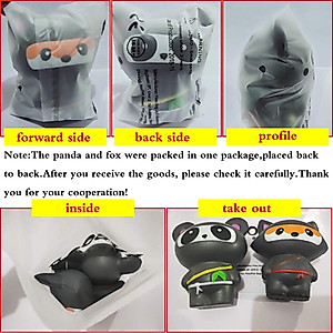 Anboor 2 PCS Squishies Ninja Jumbo Panda and Fox Slow Rising Squishies Kawaii Scented Soft Animal Toys Stress Relief Kid's Toys
