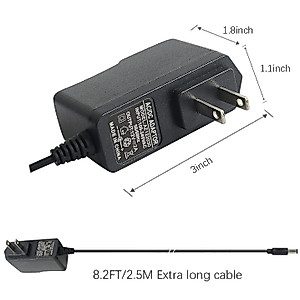 6V 2A AC/DC Adapter, Wall Charger, 5.5mm x 2.1mm & 2.5mm (Center Positive) DC Plug Compatible for 6 Volt 2A 1.5A 1A 800mA 700mA 600mA 500mA 300mA 100mA~2000mA Equipment Power Supply Cable Cord