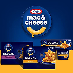 Kraft Deluxe Original Cheddar Macaroni & Cheese Dinner (3 ct Pack, 14 oz Boxes)
